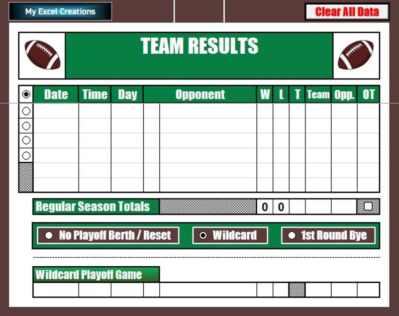 Microsoft Excel Spreadsheet - Football Team Results - Etsy