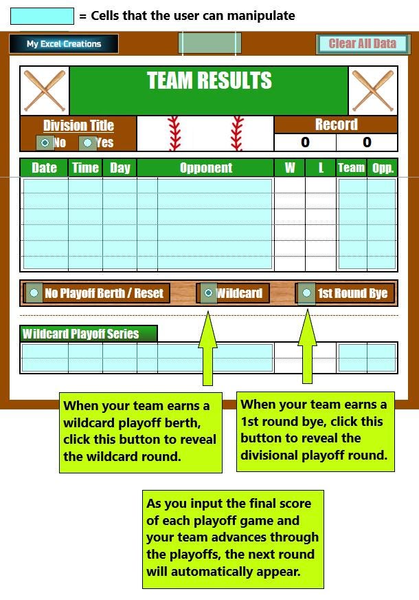 Microsoft Excel Spreadsheet - Baseball Team Results - Etsy