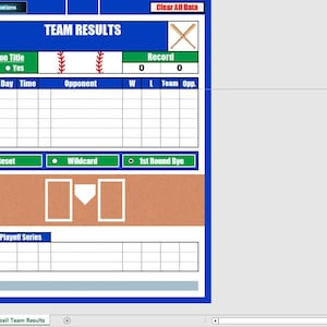 Microsoft Excel Spreadsheet - Baseball Team Results - Etsy