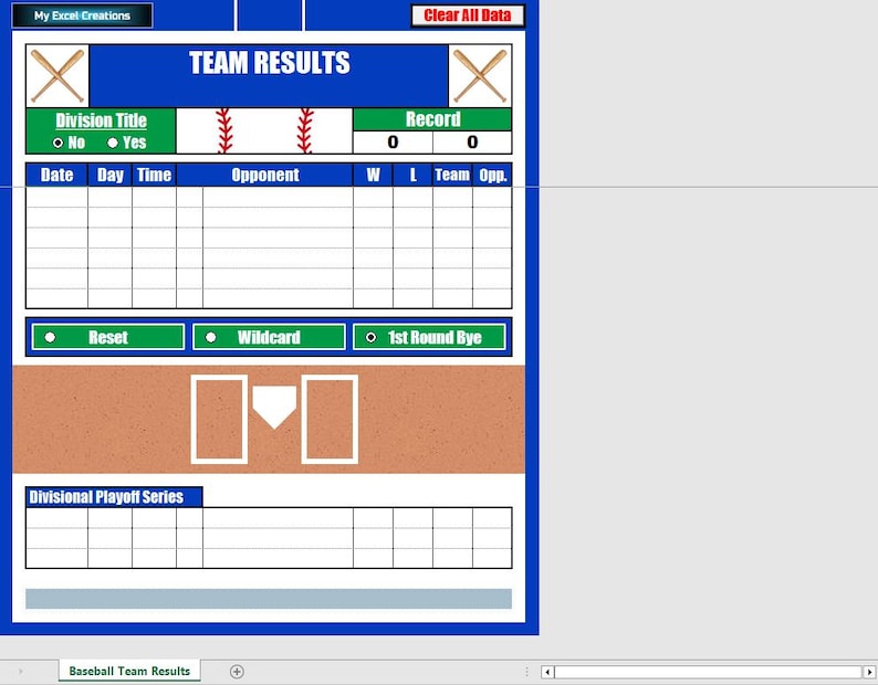 Microsoft Excel Spreadsheet - Baseball Team Results - Etsy