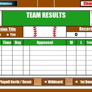 Microsoft Excel Spreadsheet - Baseball Team Results - Etsy