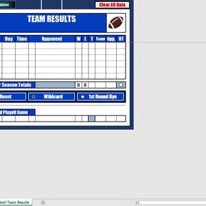 Microsoft Excel Spreadsheet - Football Team Results - Etsy