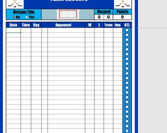 Microsoft Excel Spreadsheet - Football Team Results - Etsy