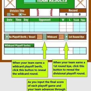 Microsoft Excel Spreadsheet Baseball Team Results - Etsy