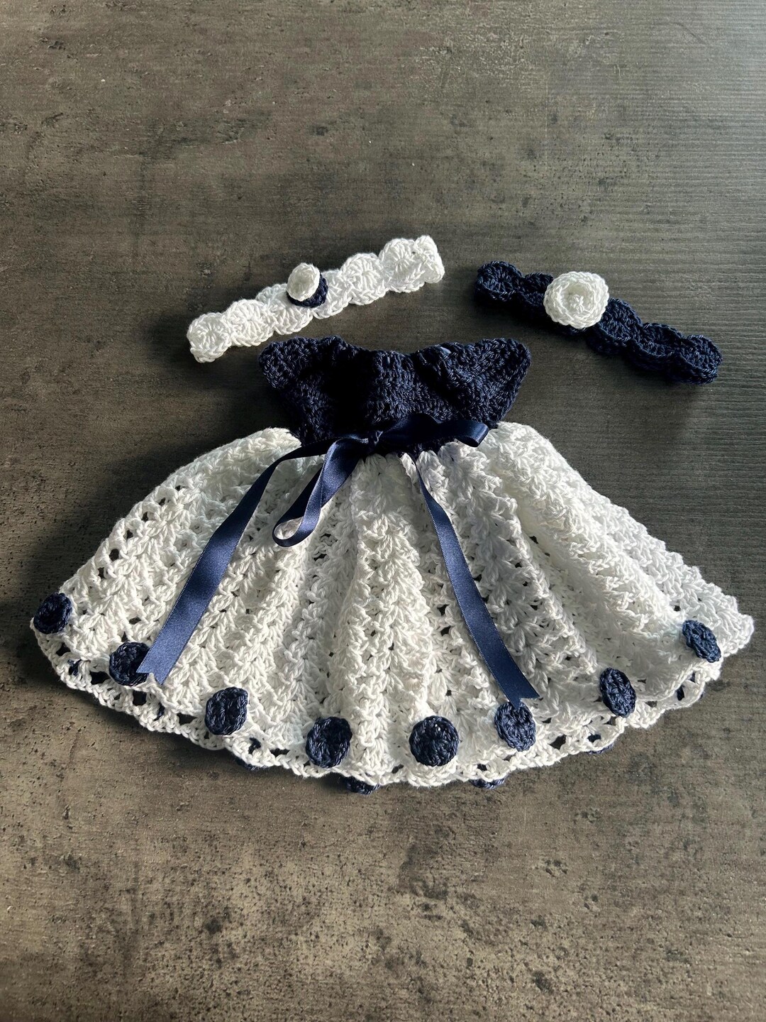 Handmade Baby Dress Premature Size Matching Headband Gift for Baby ...