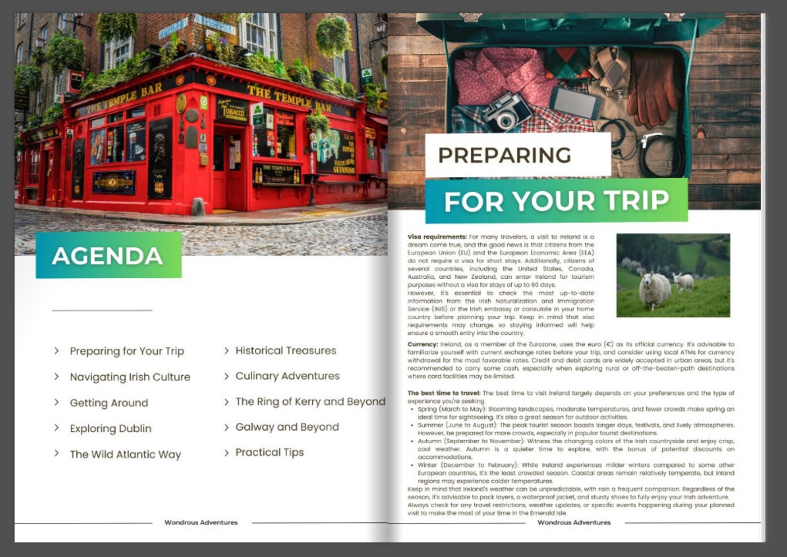 Ireland Travel Guide Travel Itinerary Template Trip Itinerary Printable ...