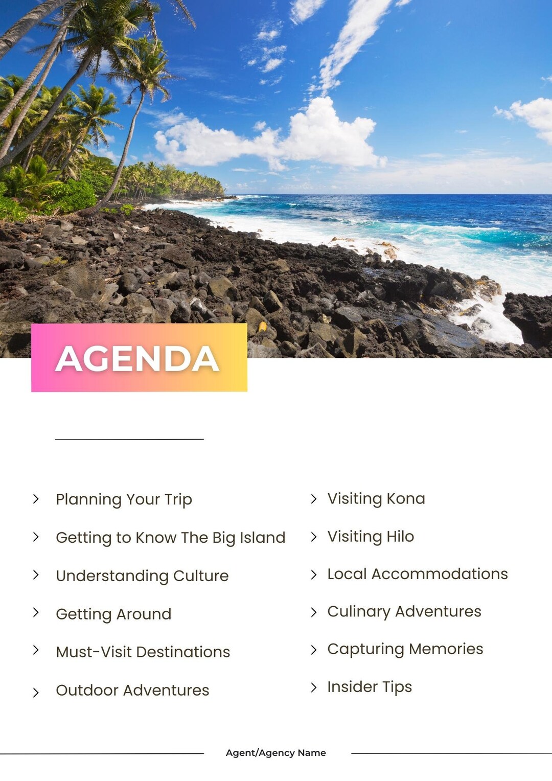 The Big Island Travel Guide for Travel Advisors Travel Itinerary ...