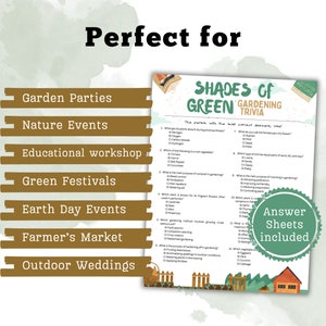 Gardening Trivia Game for Garden Party Games, Spring Trivia Easter ...