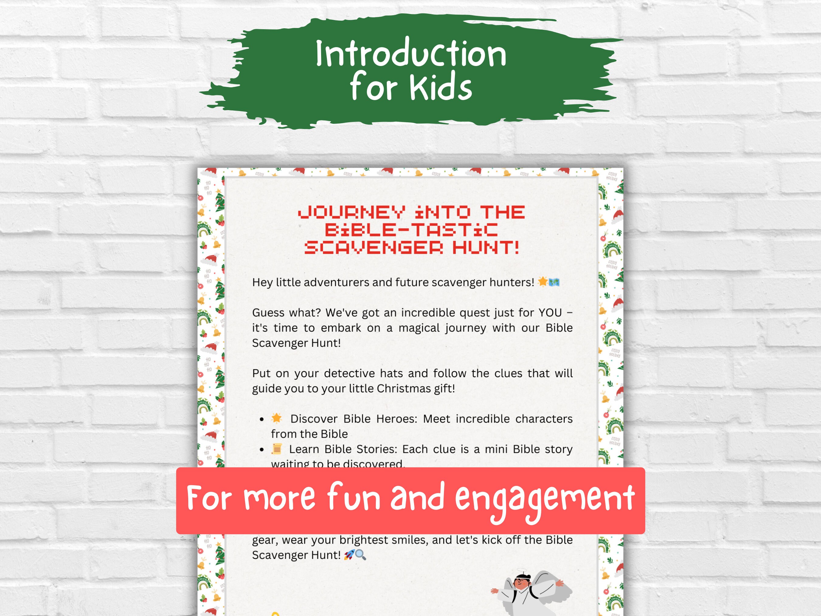 Bible Christmas Scavenger Hunt for Kids, Indoor Treasure Hunt and Bible ...