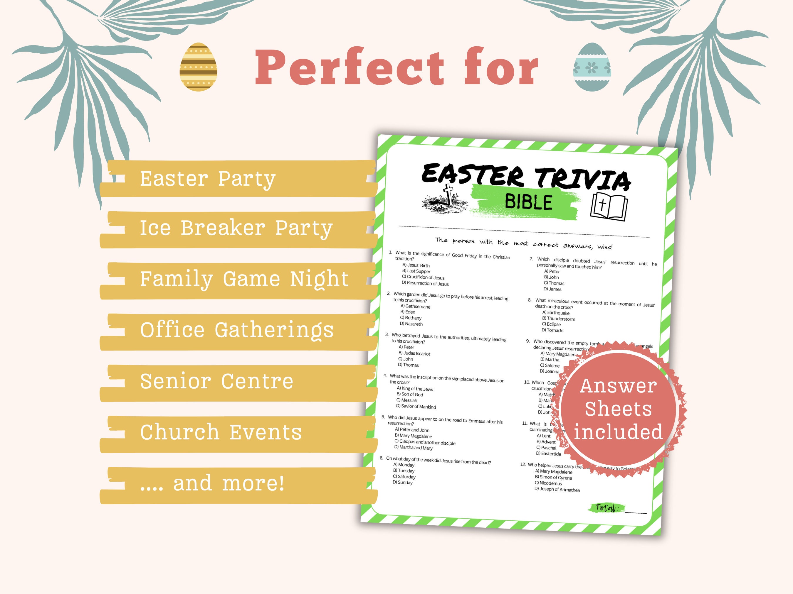 Easter Trivia Bundle for Family Reunion Games, Spring Trivia With the ...