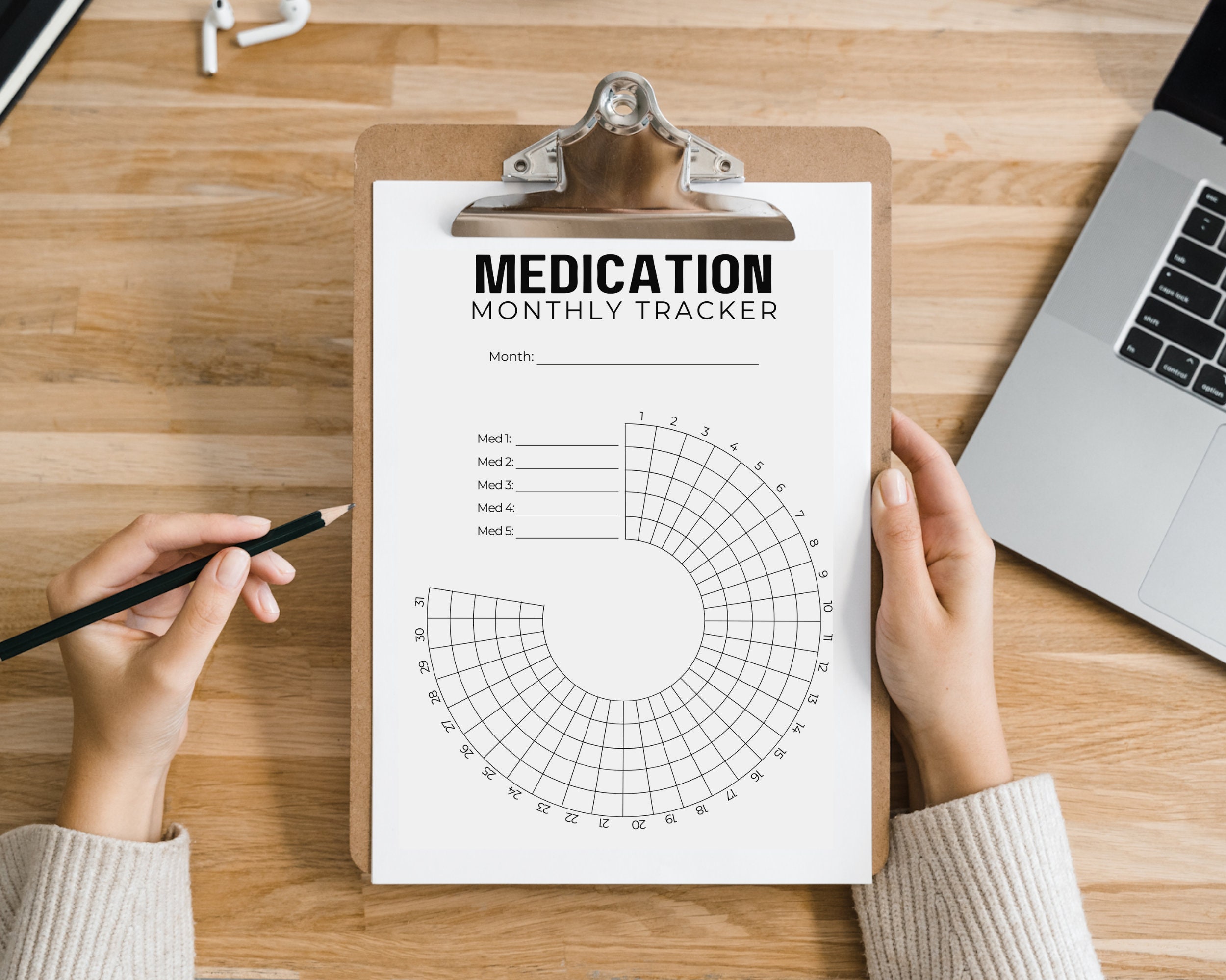 Visual Medication Tracker and Monthly Medicine Log, Medicine List and ...