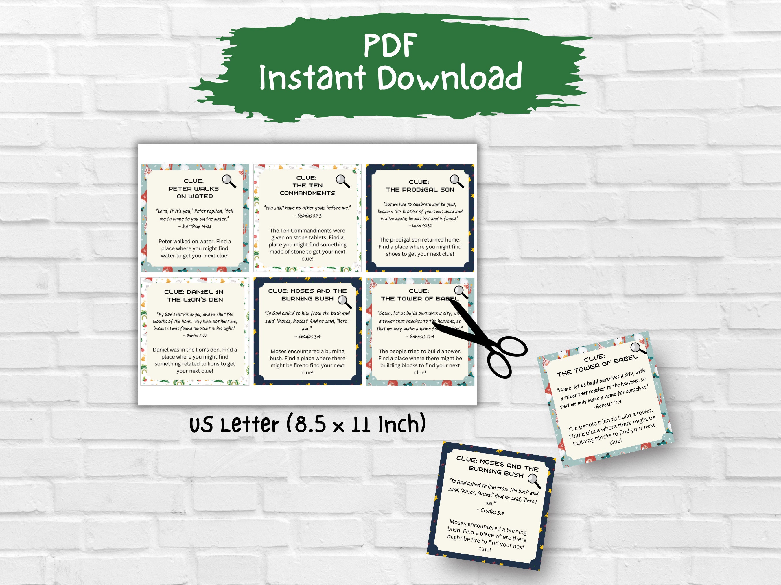 Bible Christmas Scavenger Hunt for Kids, Indoor Treasure Hunt and Bible ...