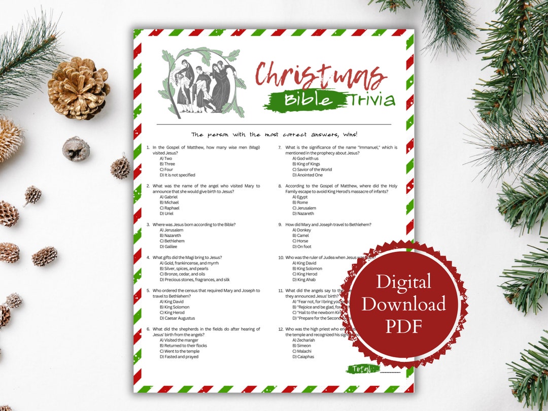 Christmas Bible Trivia Games for Kids and Adults. Sunday School Youth ...