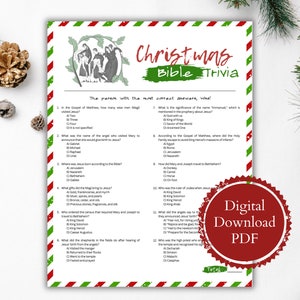 Christmas Bible Trivia Games for Kids and Adults. Sunday School Youth ...