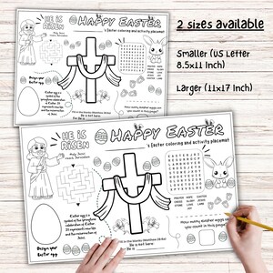 Educational Christian Easter Placemats for Kids, Easter Puzzle for ...