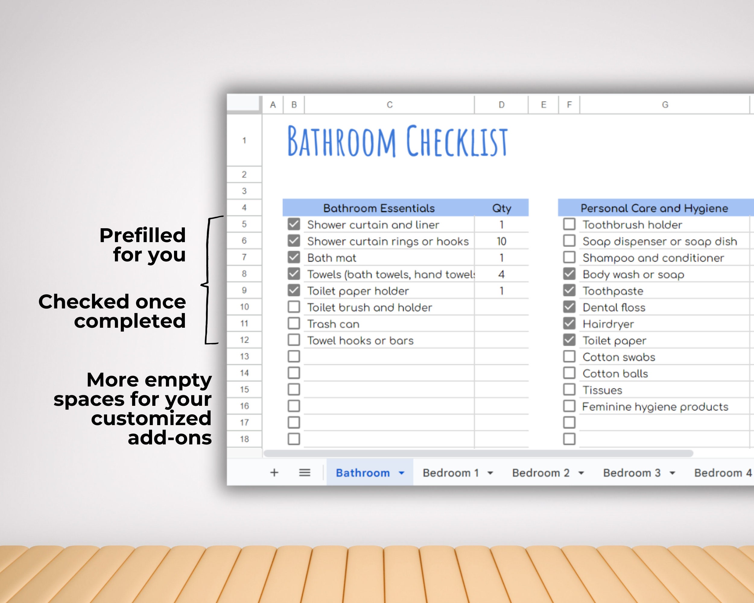 Editable Moving Checklist Google Sheets, New Home Apartment Essentials ...