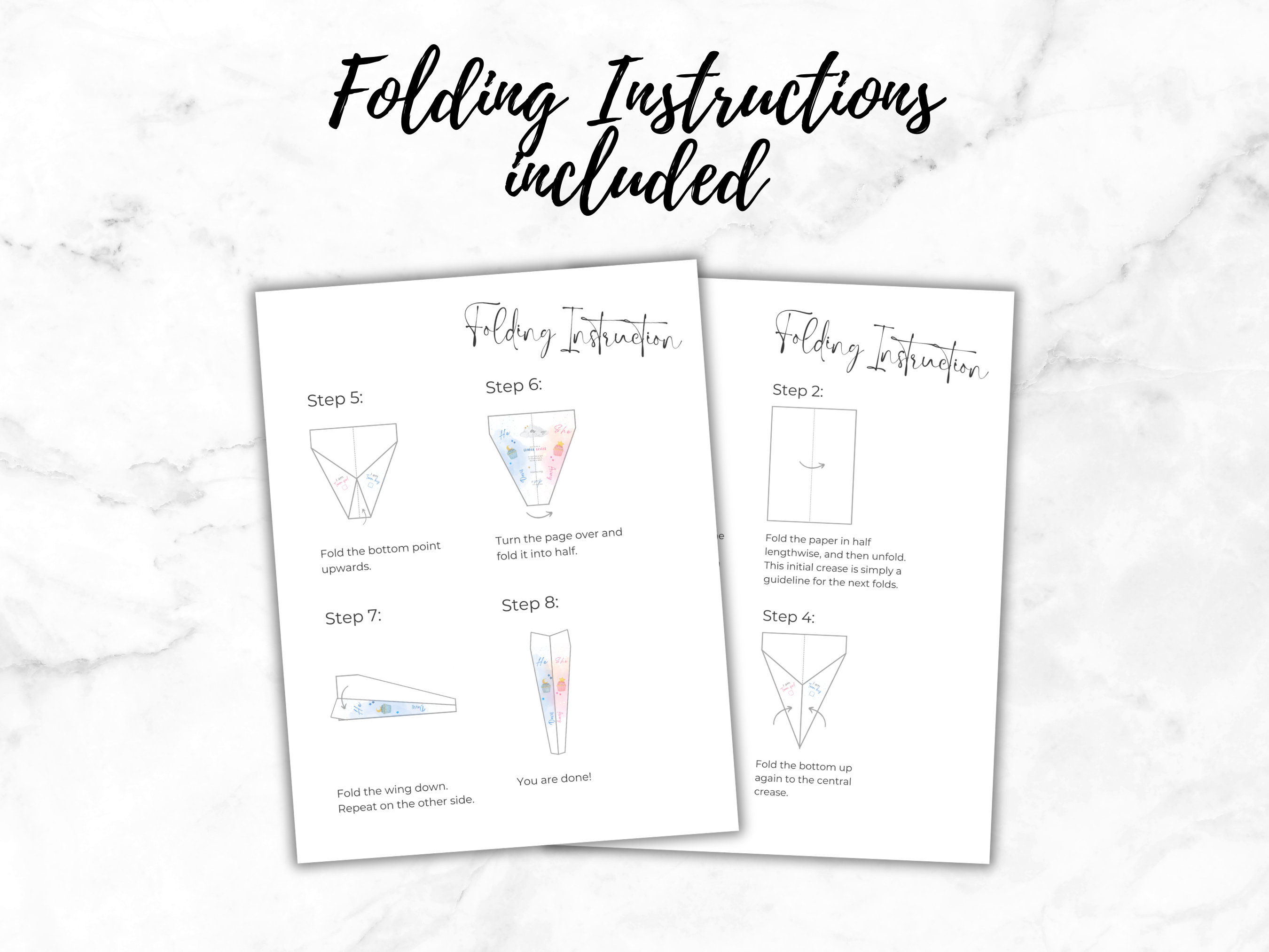 Editable Gender Reveal Paper Airplane Invitation, Gender Reveal ...