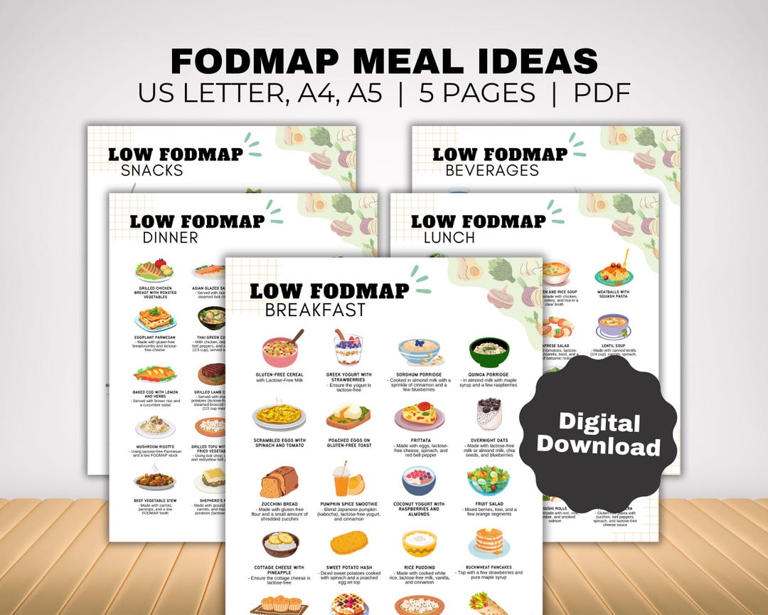 Low FODMAP Meal Ideas and IBS Food List Chart for Gut Health, Contain ...