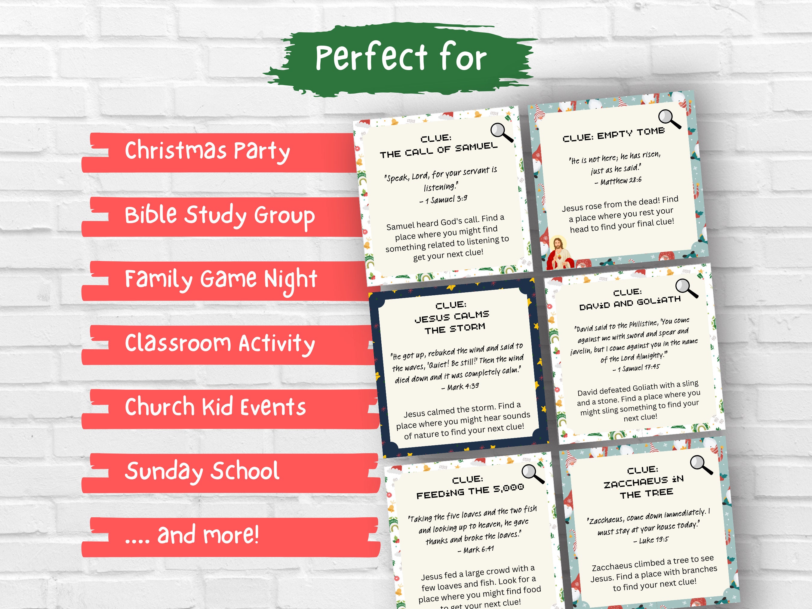 Bible Christmas Scavenger Hunt for Kids, Indoor Treasure Hunt and Bible ...