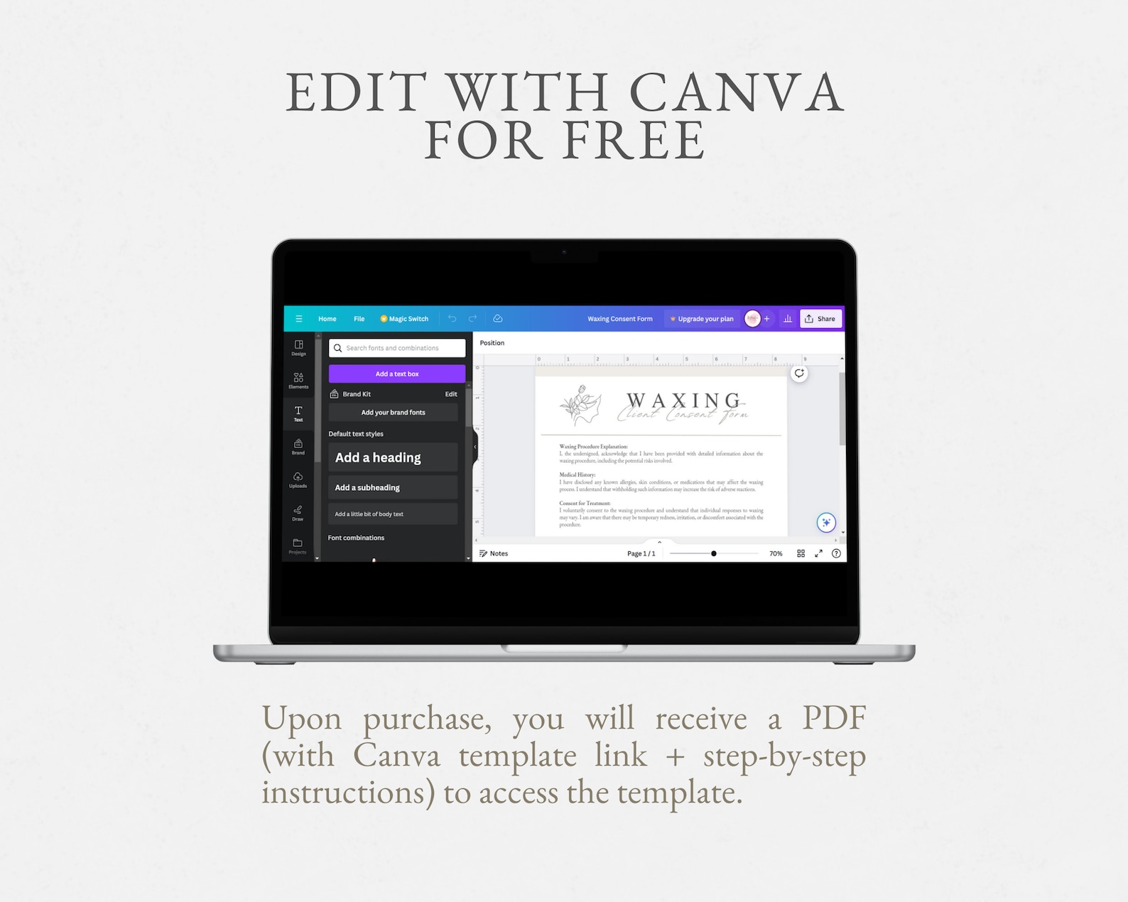 Modern Waxing Consent Form, Esthetician Forms for Liability Waiver and ...