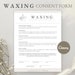 Modern Waxing Consent Form, Esthetician Forms for Liability Waiver and ...