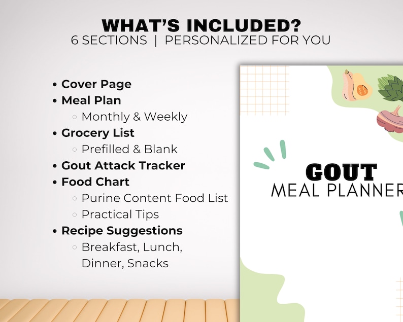 Gout Food List and Diet Cheat Sheet Bundle, Low Purine Foods or Low ...