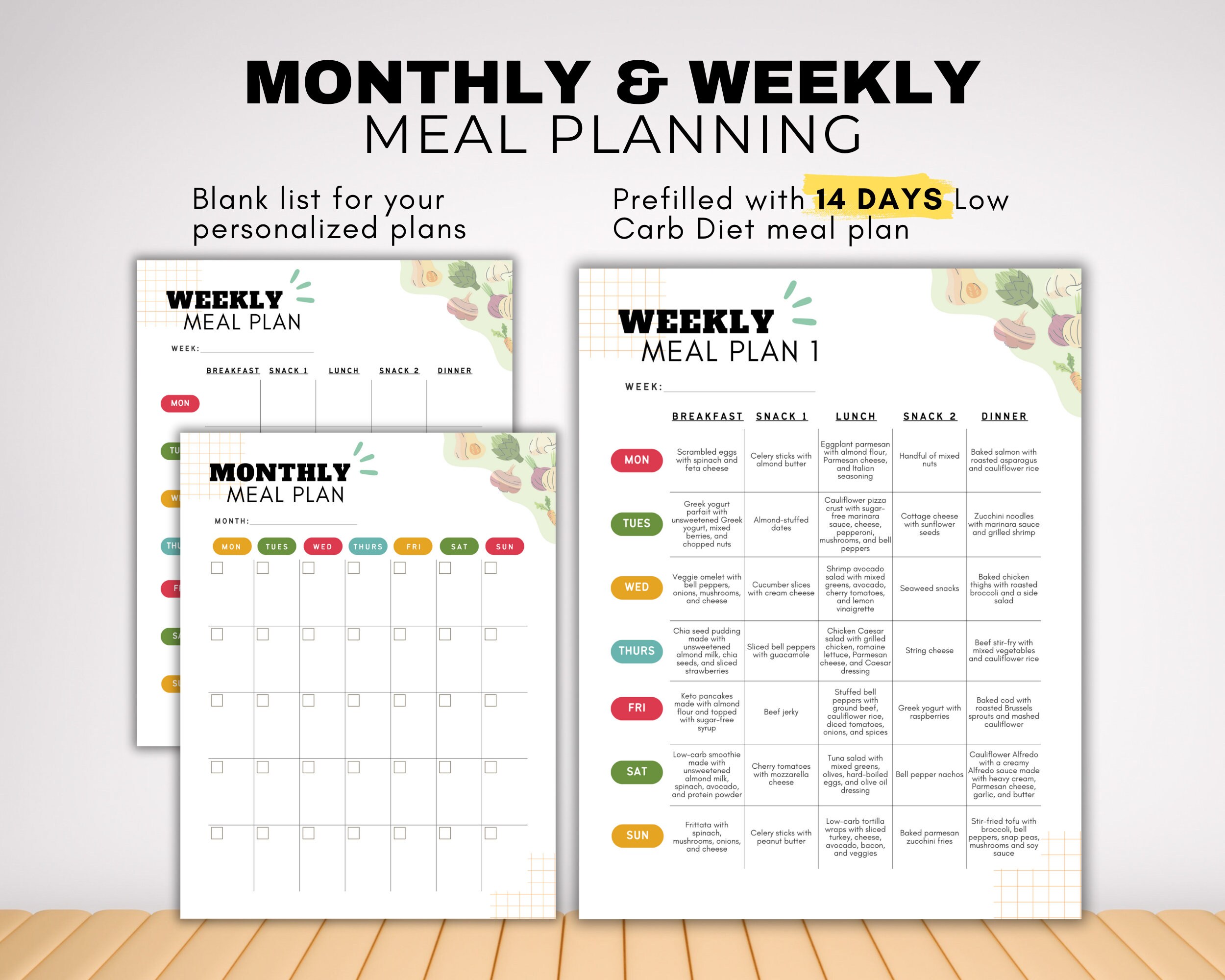 Low Carb Meal Plan Bundle and Food List for Keto Diet Low Sugar Food ...