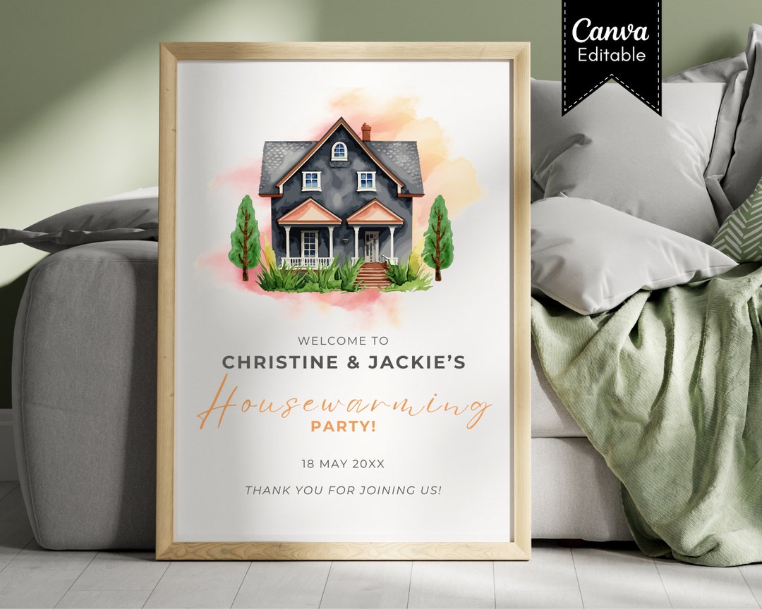 Watercolor Housewarming Welcome Board, Our First Home House Warming ...