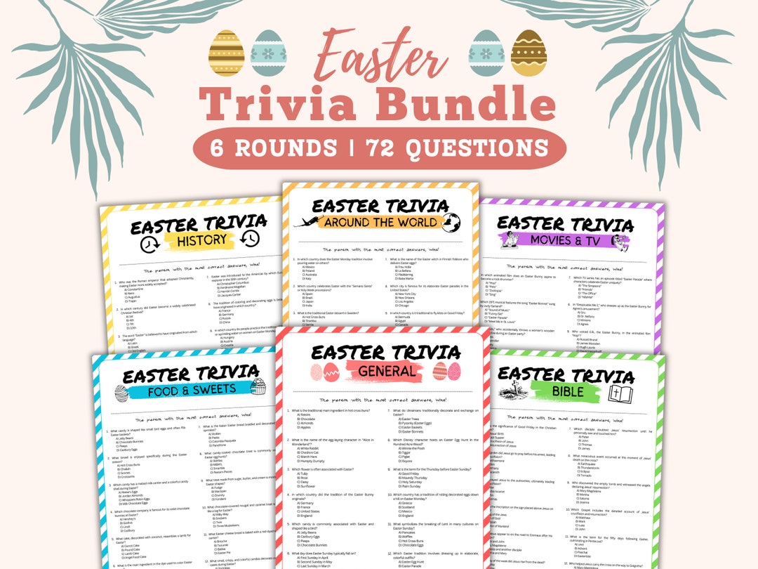 Easter Trivia Bundle for Family Reunion Games, Spring Trivia With the ...