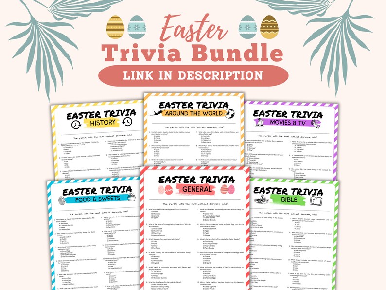 Easter Trivia Bible Game for Family Reunion Games, Spring Trivia With ...