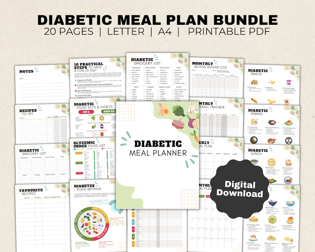 Diabetic Meal Plan & Diabetic Food List, With Food Chart and Blood ...
