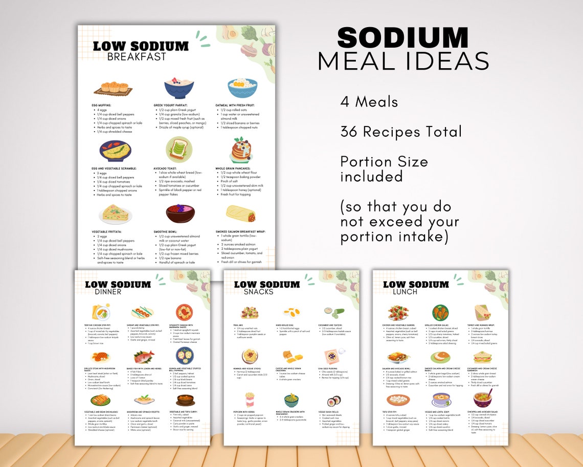 Low Sodium Meal Plan and Grocery List, Low Salt Food List With Recipes ...