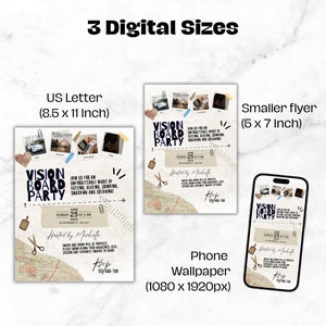 Vision Board Party Invitation, Vision Board Flyer or Vision Board Party ...