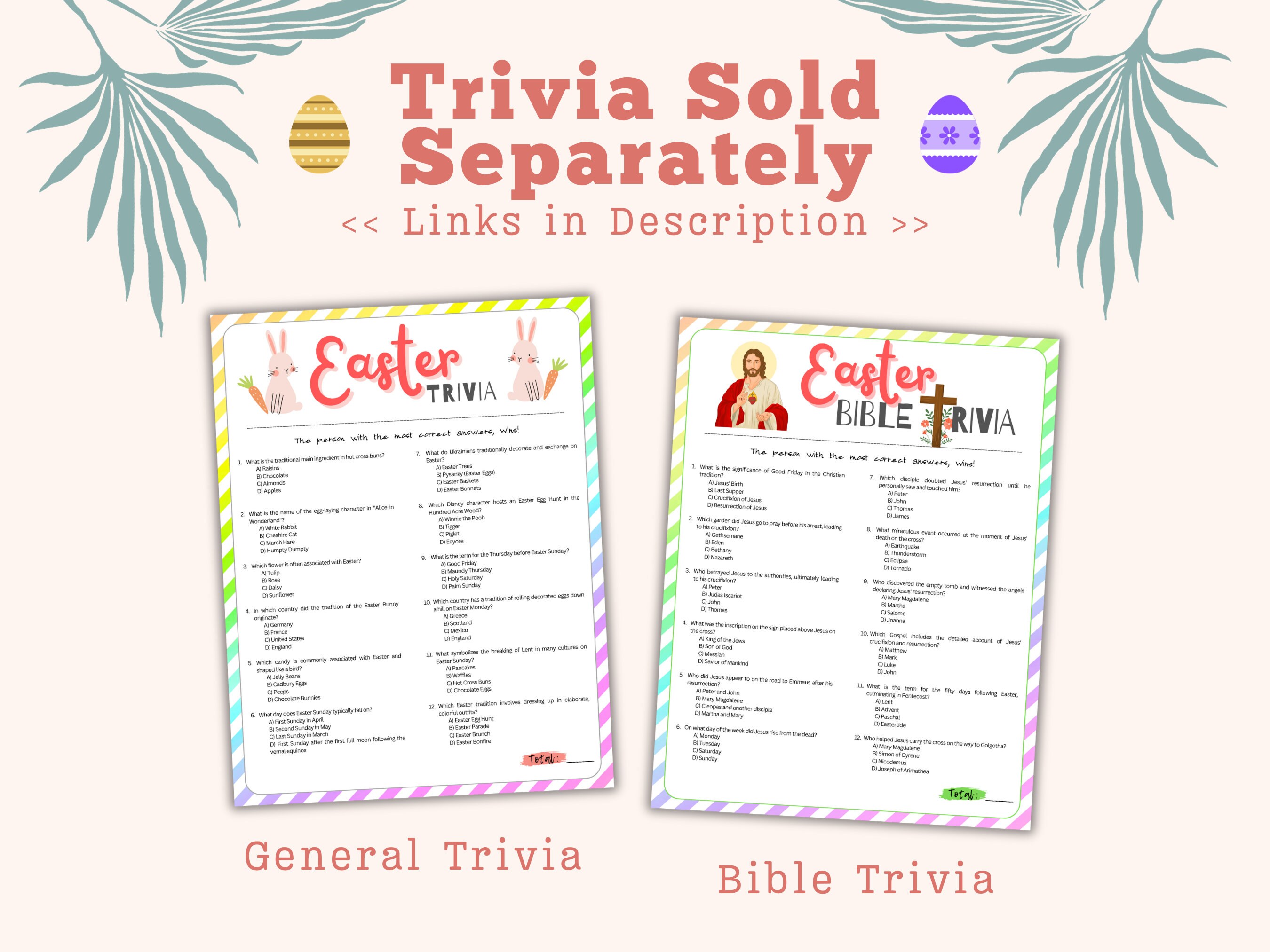 Easter Trivia Bundle for Family Reunion Games, Spring Trivia With the ...