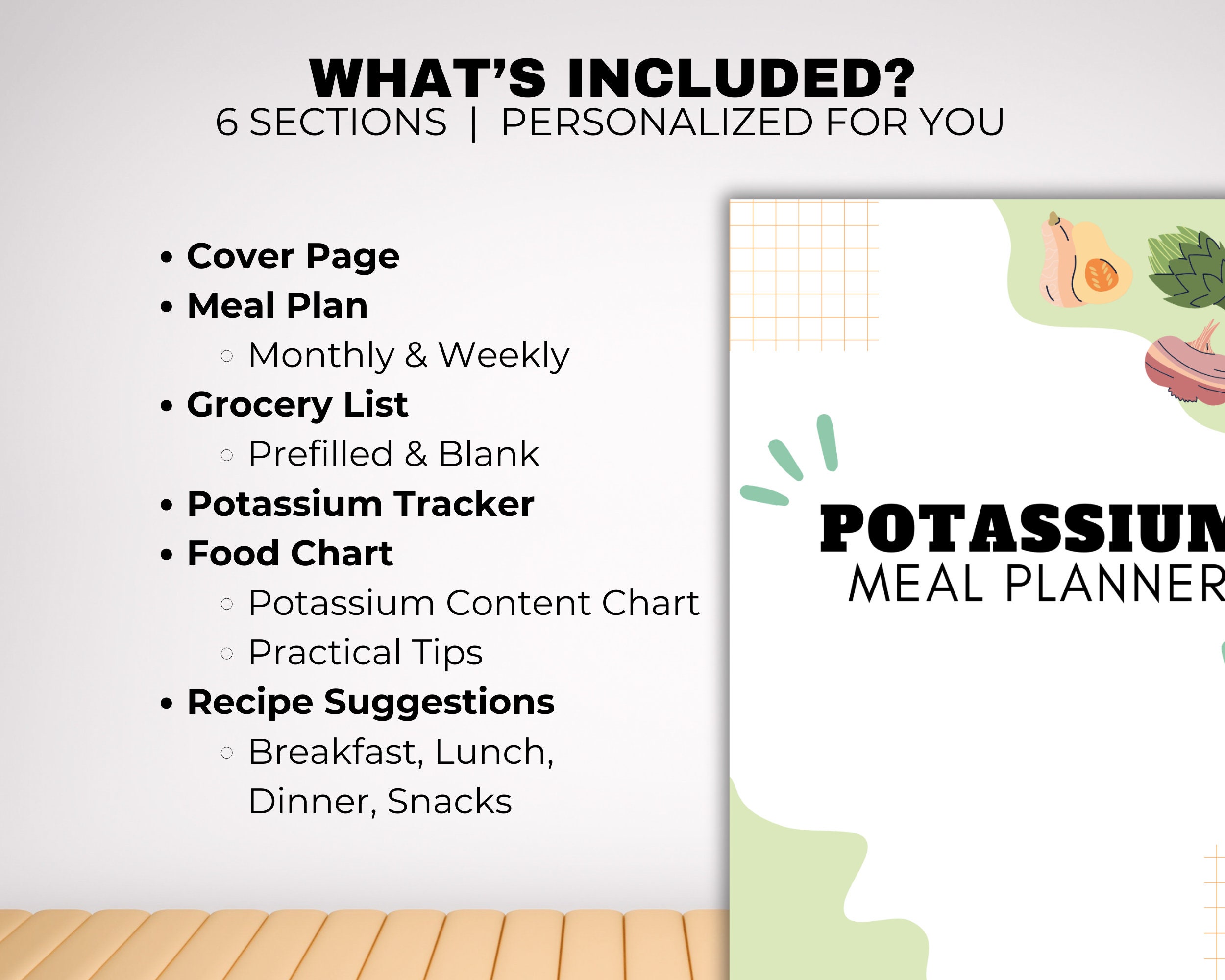 Low Potassium Meal Plan and Grocery List Bundle, Potassium Food List ...