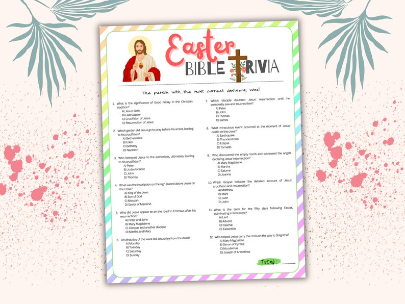 Easter Trivia Bible Game for Family Reunion Games, Spring Trivia With ...