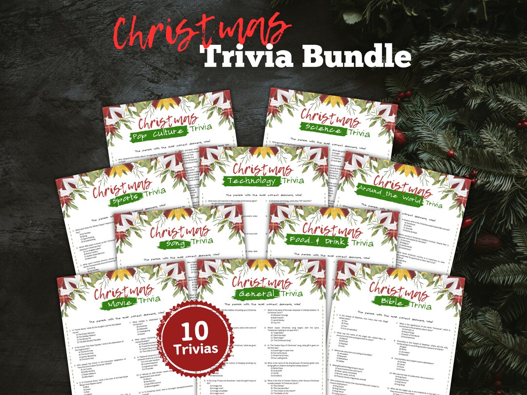 Christmas Trivia Games Bundle, Winter Trivia Game & Bible Trivia ...