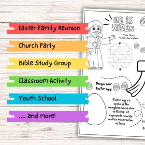 Educational Christian Easter Placemats for Kids, Easter Puzzle for ...