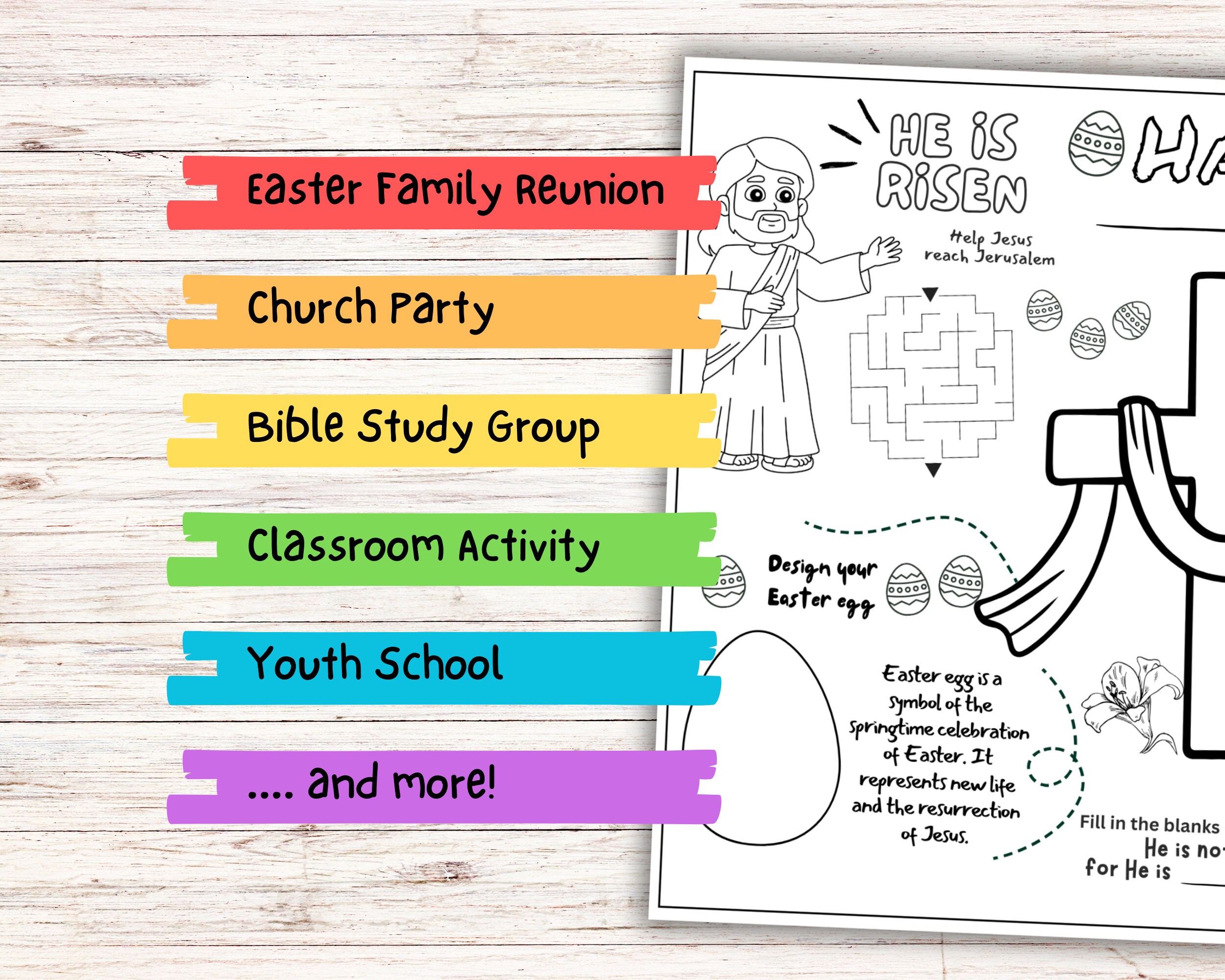 Educational Christian Easter Placemats for Kids, Easter Puzzle for ...