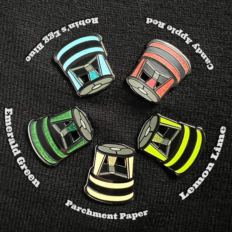 Parchment Color Library Stool Pin | Gift for Teachers, Librarians, and ...