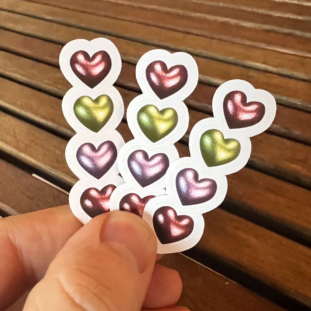 Red•pink•gold Tiny Heart Balloon Sticker Pack • Valentine Stickers ...