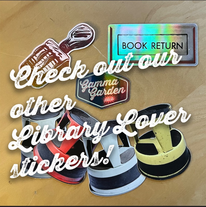 Library Lover | Set of 4 Stickers/magnets | Mini 1" Vintage Library ...