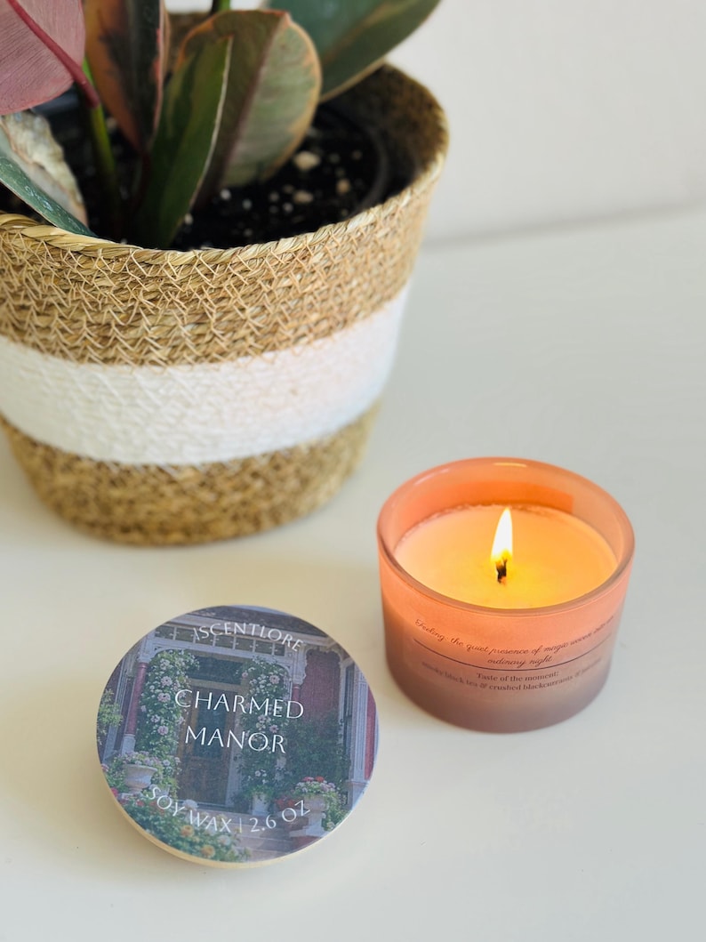 Charmed Manor | Black Tea and Currant Scented Soy Wax Candle | Handmade ...