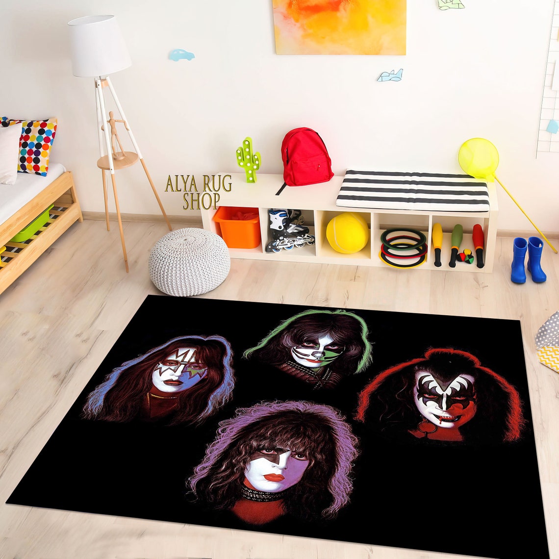 KISS Rock Band Rug, Kiss Rock Band Fans Gift, Kiss Rock Band Fan Carpet ...