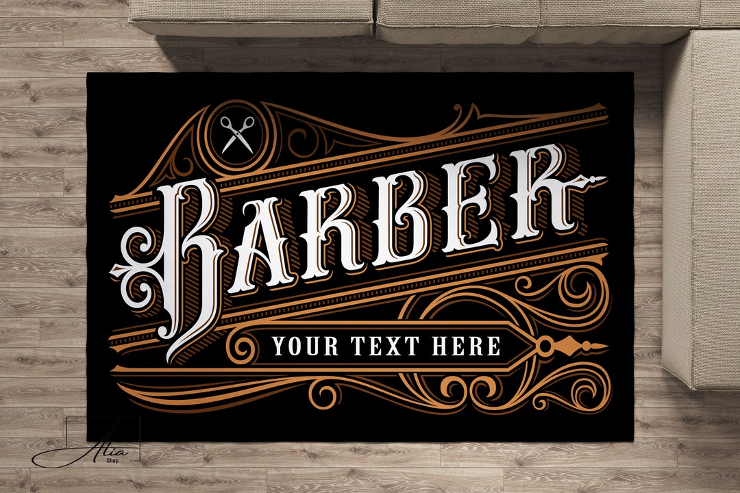 Custom Hair Salon Rug, Barber Shop Rug, Custom Barber Shop Decor ...