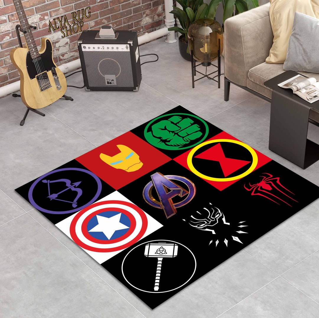 Avengers Rug, Superhero Marvel Carpet, Ironman Rug, Thor Mat, Captain ...