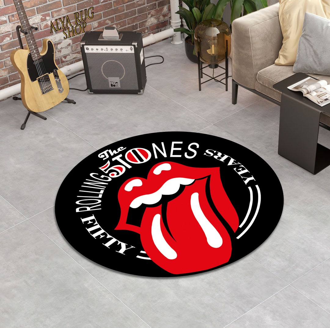 Rock Collage Rug, Rolling Rug, Stones Rug, Musician, Music Decor Rug ...