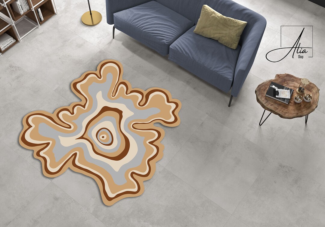Melting Rug, Brown Melting Carpet, Weird Rug, Moroccan Rug Persian Rug ...