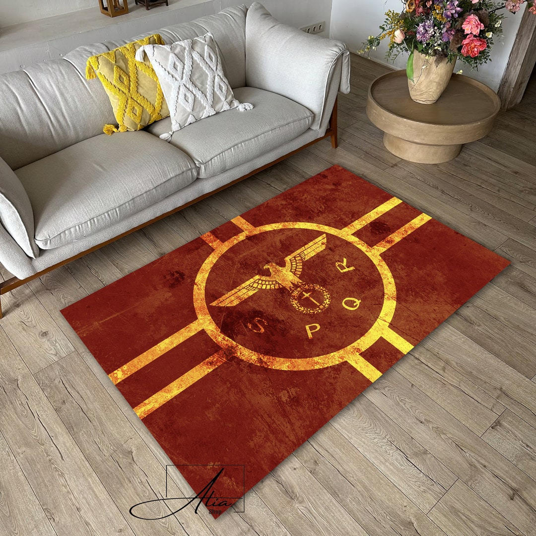 Roman Empire Rug, SPQR Rug, Red Rug, Ancient Rome Mat, Flag Carpet ...