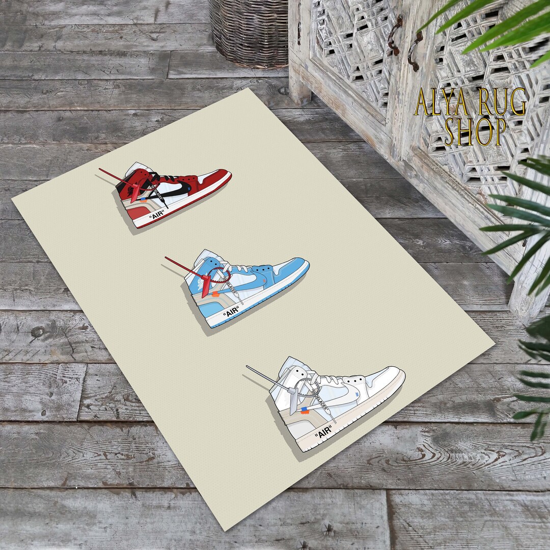 Sneakers Rug, Shoes Carpet, Sneaker Room Rug, Area Rug, Mixed Sneakers ...